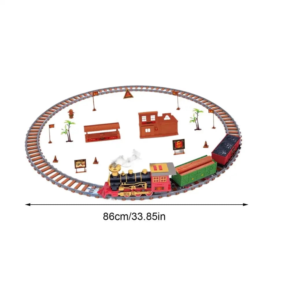 Christmas Train Set Electric Train Track Toy Kit With Lights Battery ...