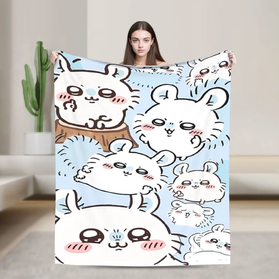 Chiikawa Toilet Blankets Fleece Awesome Soft Throw Blankets for Home ...