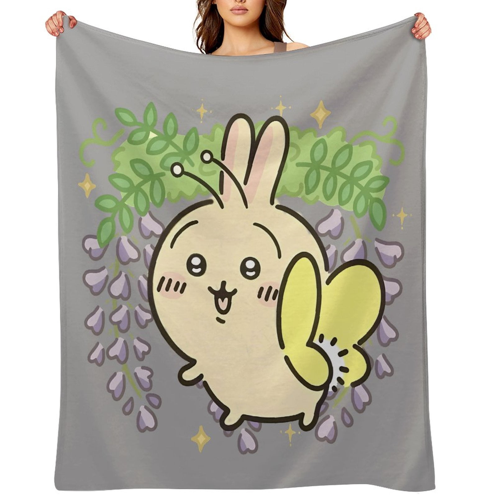 Chiikawa Usagi Flannel Blanket Small Blanket Soft And Comfortable Throw ...