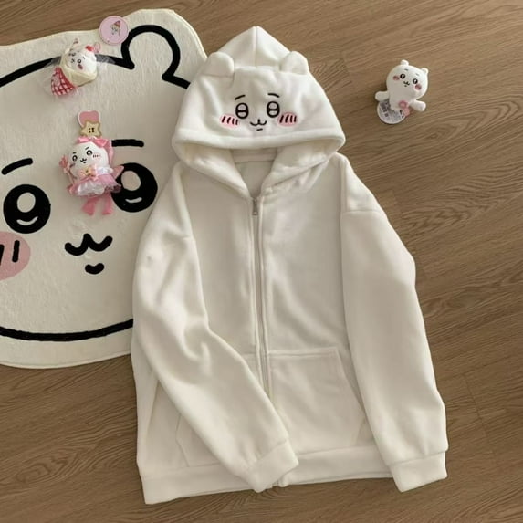Chiikawa Usagi Hachiware Hooded Sweatshirt Anime Cartoon Cute Style ...