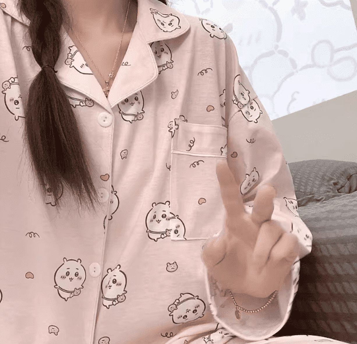 Chiikawa Women Pajamas Anime Cartoon Style Home Wear Fashion ...