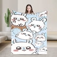 Chiikawaa Momonga Plush Blanket Japanese Anime Customized Throw Blanket ...