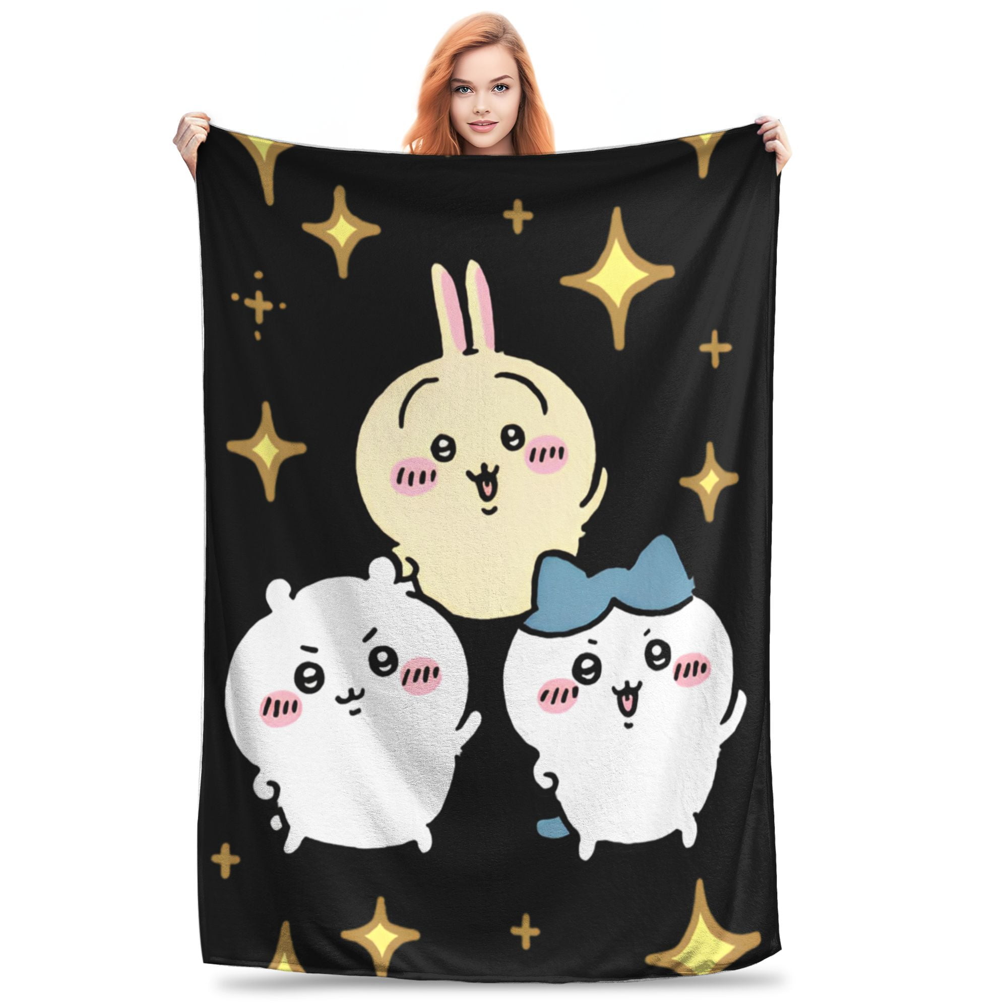 Chiikawas Hachiware Usagi Throw Blanket for Couch Soft Cozy Plush ...