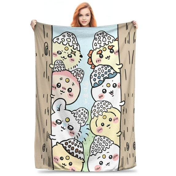 Chiikawas Hachiware Usagi Throw Blanket for Couch Soft Cozy Plush ...