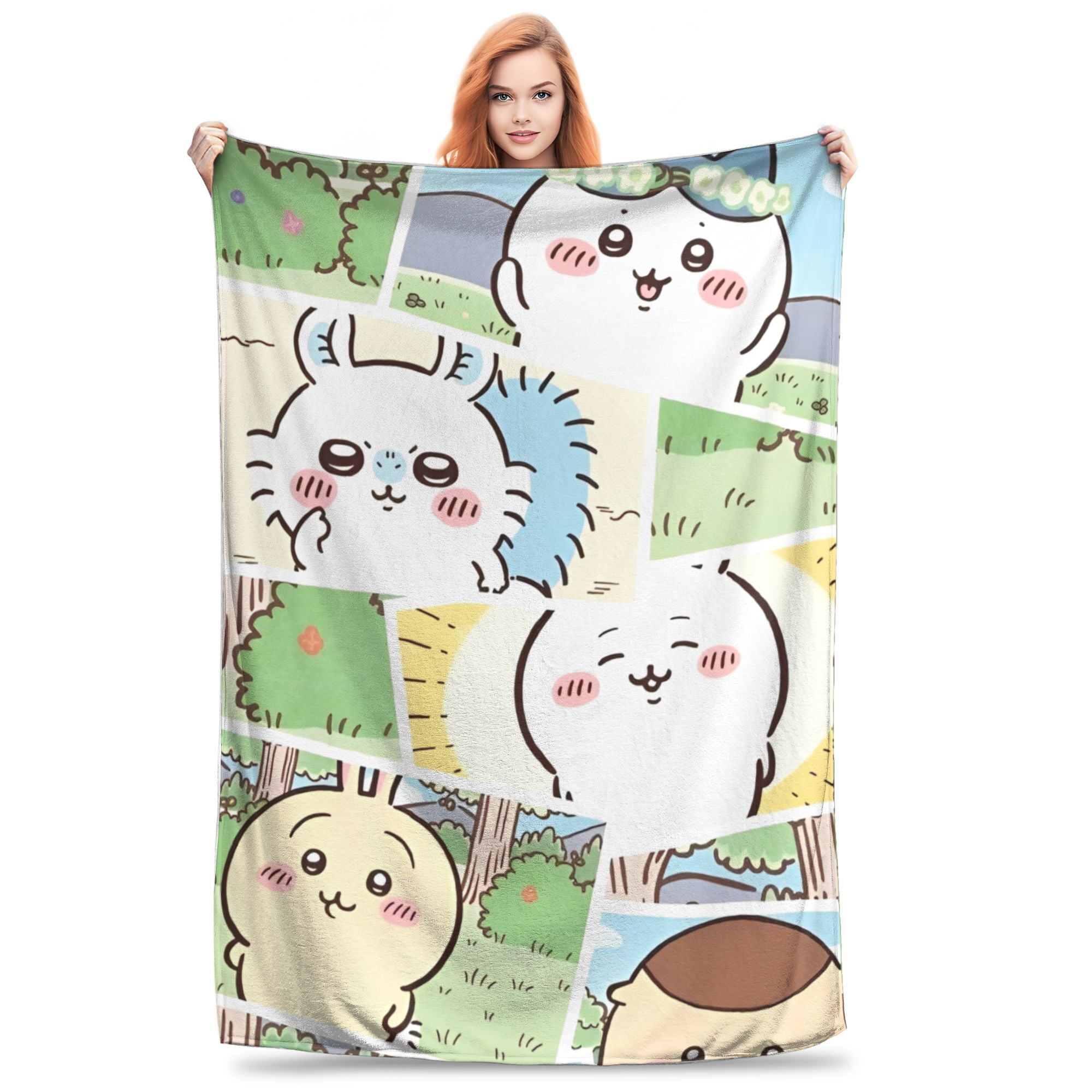 Chiikawas Hachiware Usagi Throw Blanket for Couch Soft Cozy Plush ...