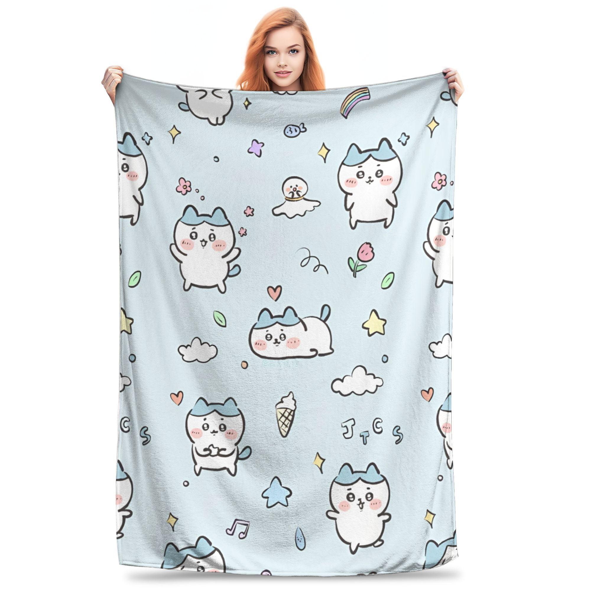 Chiikawas Hachiware Usagi Throw Blanket for Couch Soft Cozy Plush ...