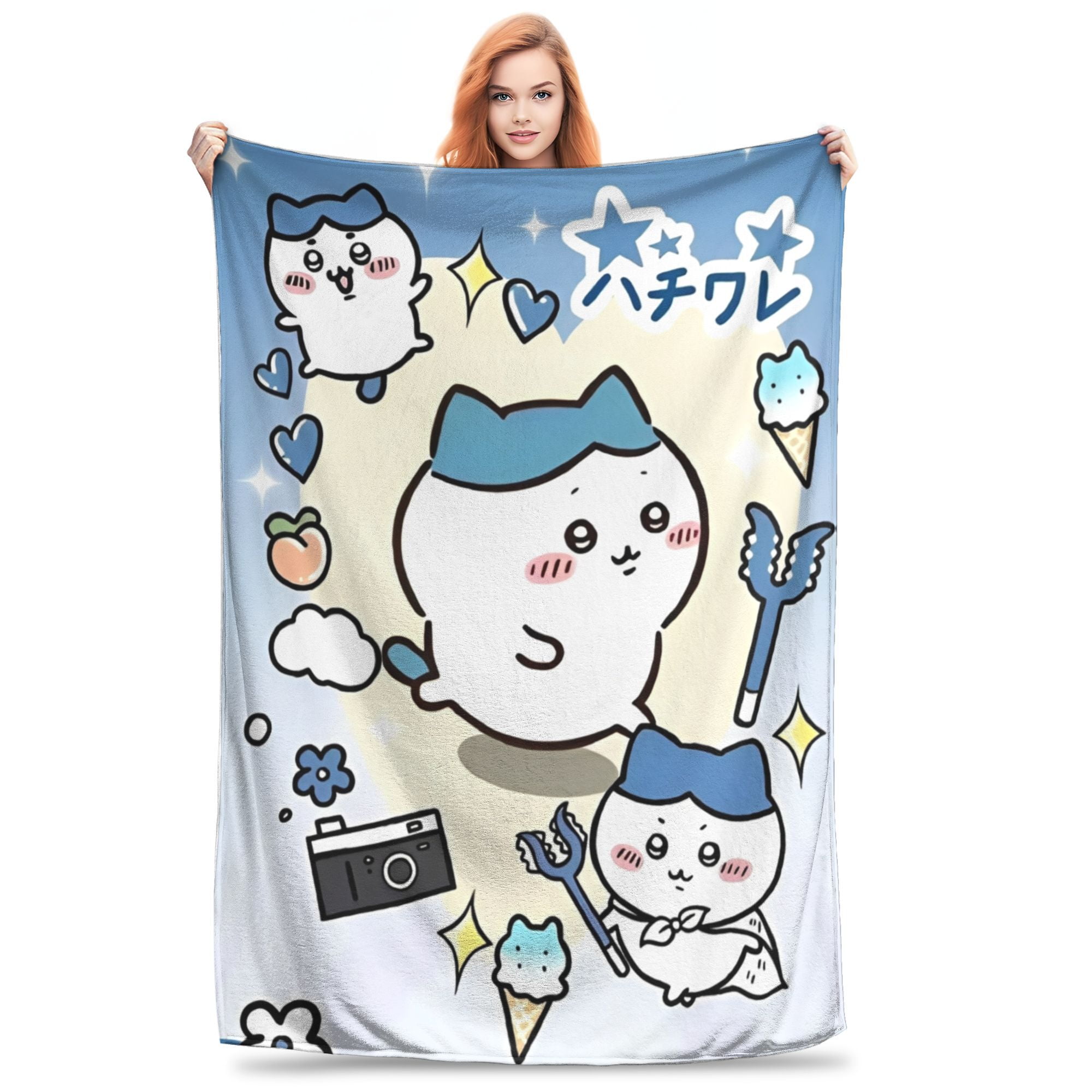 Chiikawas Hachiware Usagi Throw Blanket for Couch Soft Cozy Plush ...