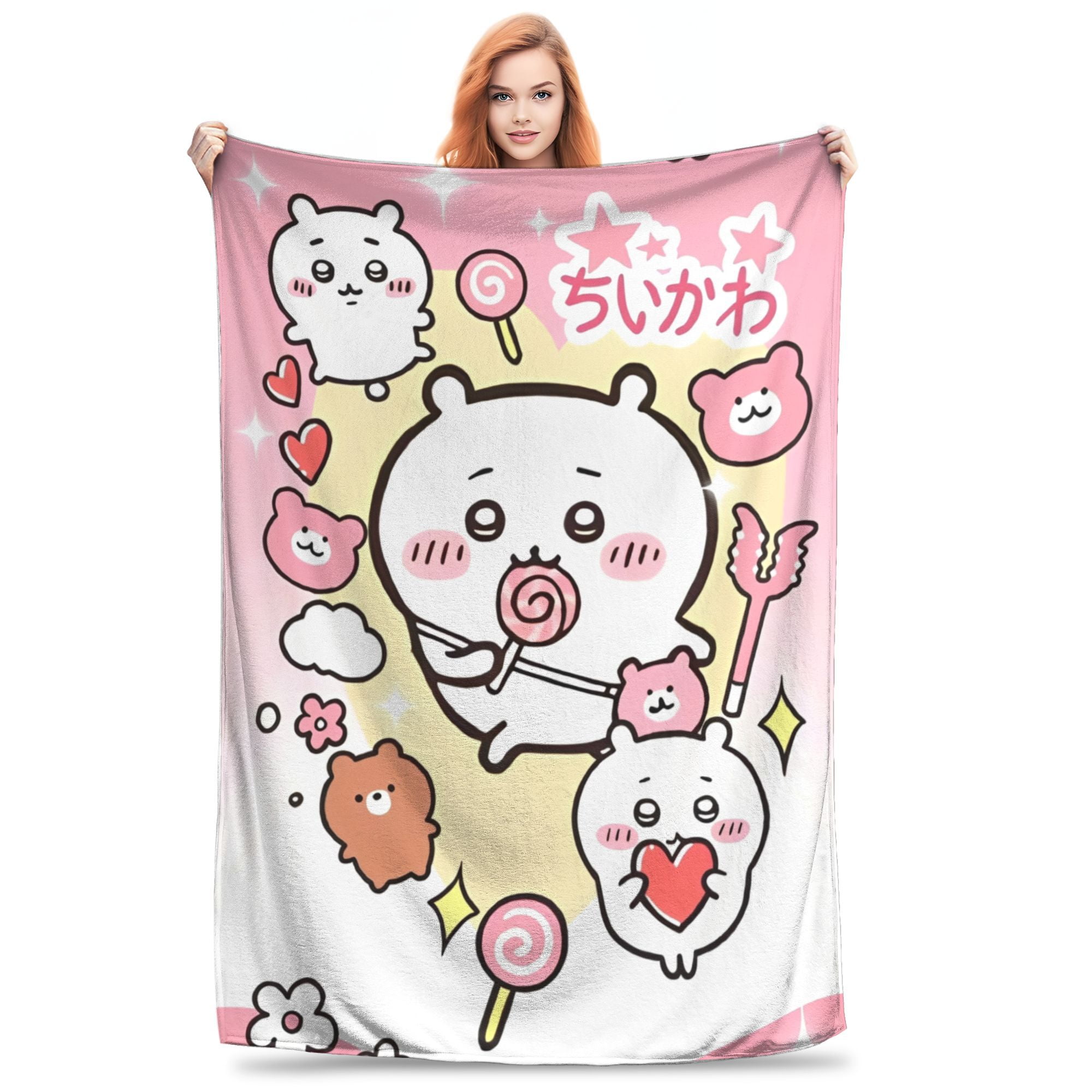 Chiikawas Hachiware Usagi Throw Blanket for Couch Soft Cozy Plush ...
