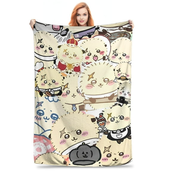 Chiikawas Hachiware Usagi Throw Blanket for Couch Soft Cozy Plush ...