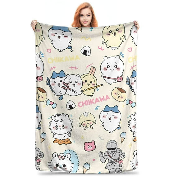 Chiikawas Hachiware Usagi Throw Blanket for Couch Soft Cozy Plush ...