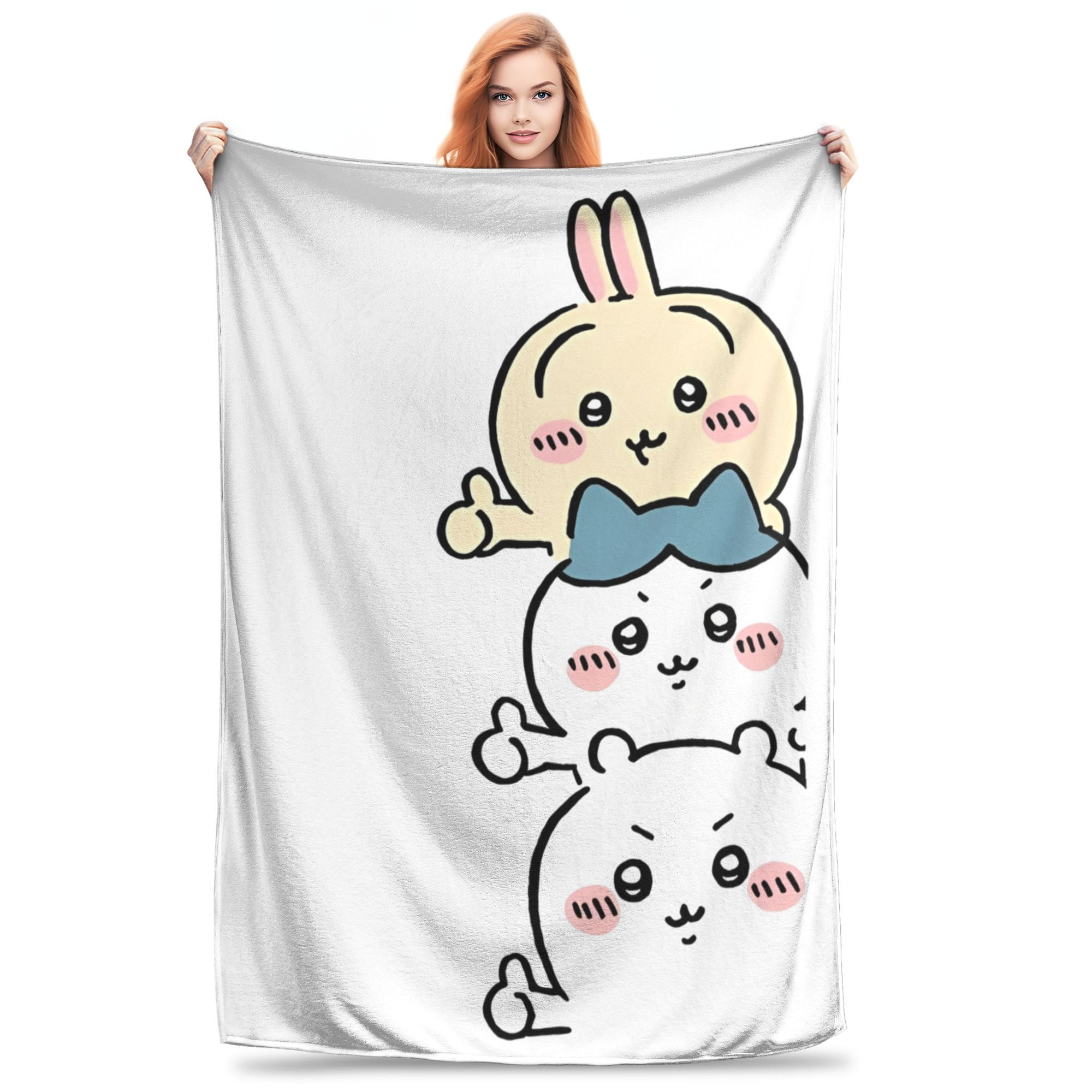 Chiikawas Hachiware Usagi Throw Blanket for Couch Soft Cozy Plush ...