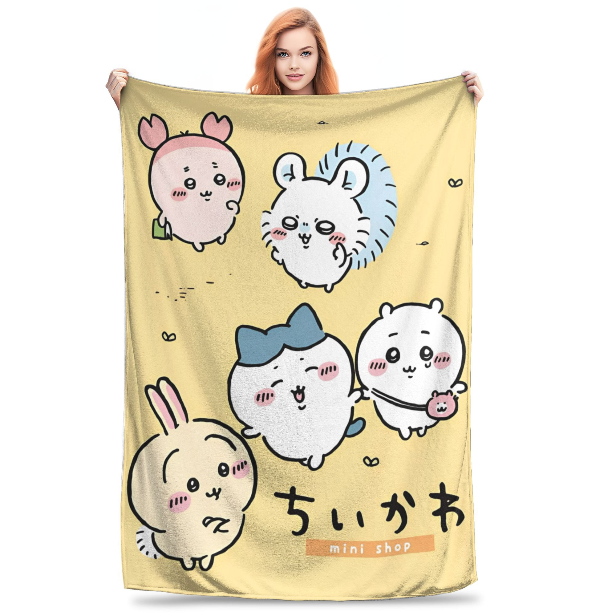 Chiikawas Hachiware Usagi Throw Blanket for Couch Soft Cozy Plush ...