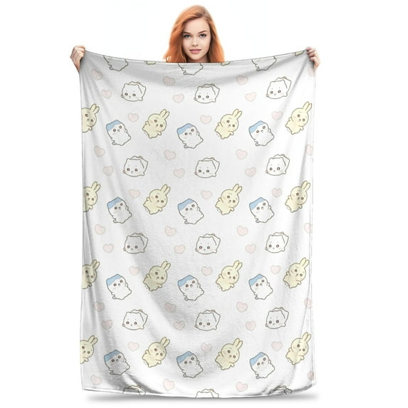 Chiikawas Hachiware Usagi Throw Blanket for Couch Soft Cozy Plush ...