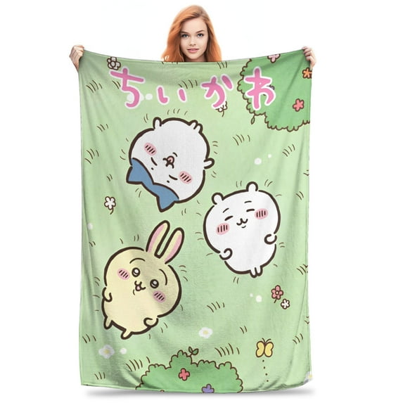 Chiikawas Hachiware Usagi Throw Blanket for Couch Soft Cozy Plush ...