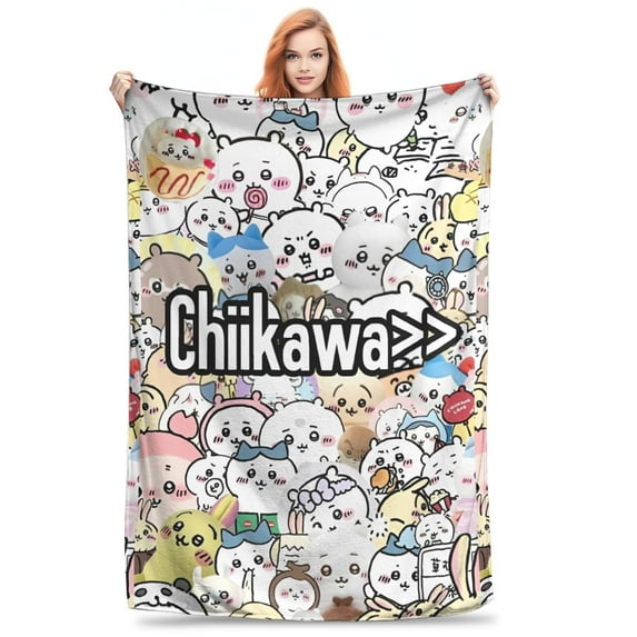 Chiikawas Hachiware Usagi Throw Blanket for Couch Soft Cozy Plush ...