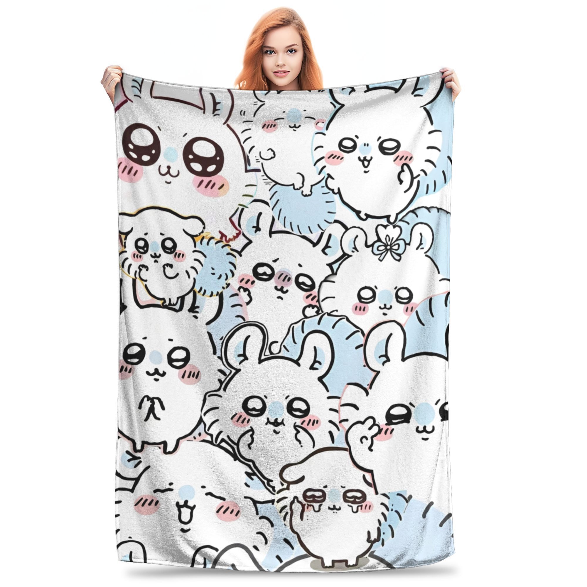 Chiikawas Hachiware Usagi Throw Blanket for Couch Soft Cozy Plush ...