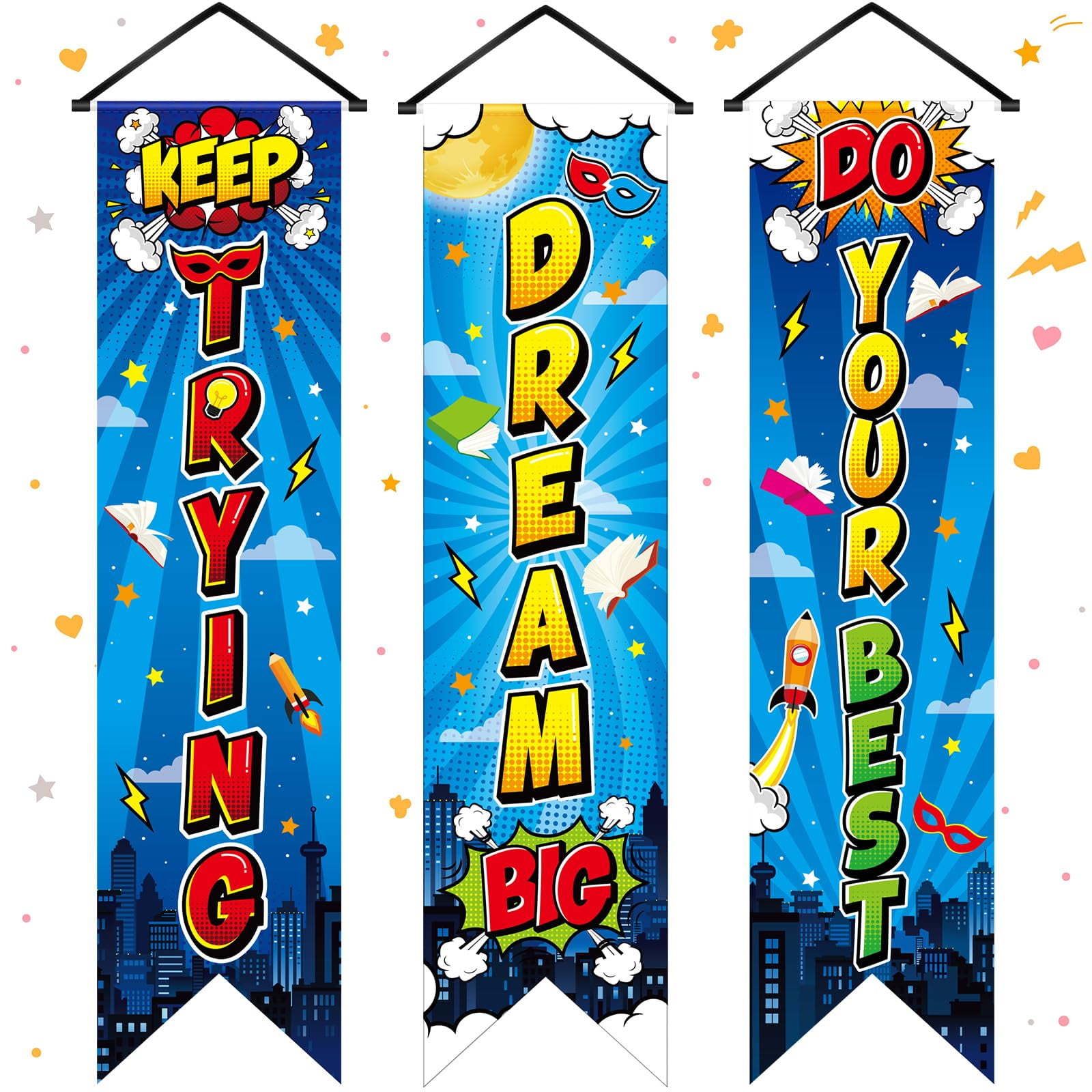 Chiisong 3 Pieces Hero RRF12 Party Decorations Hero Wall Banners Porch ...