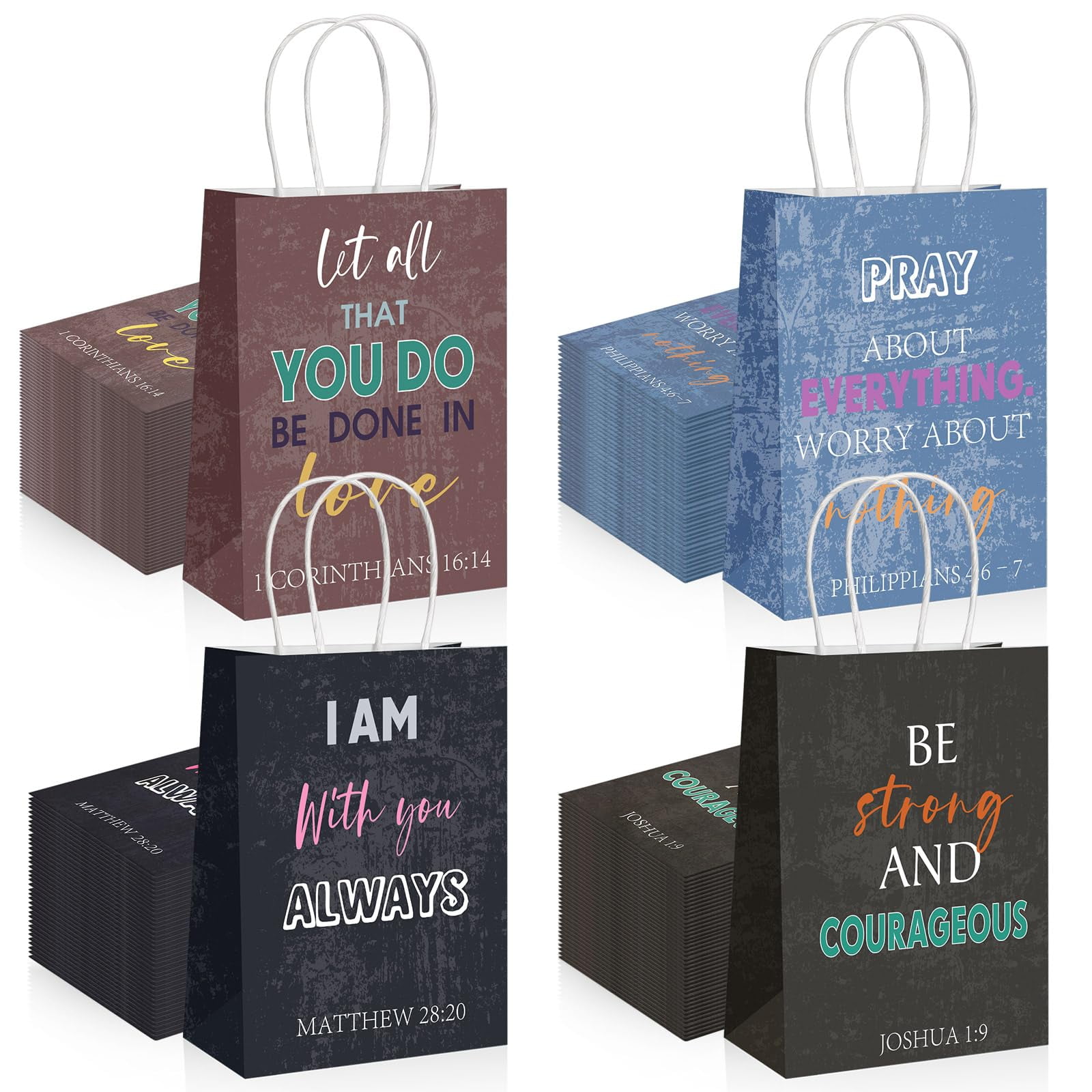 Chiisong 36 Pcs Bible Verse Paper Gifts Bags Religious Hymn ...
