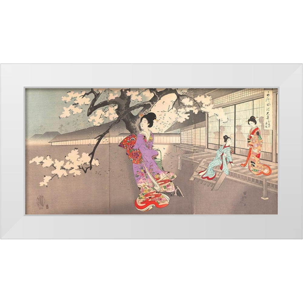 Chikanobu, Yoshu (Hashimoto) 24x14 White Modern Wood Framed Museum Art ...