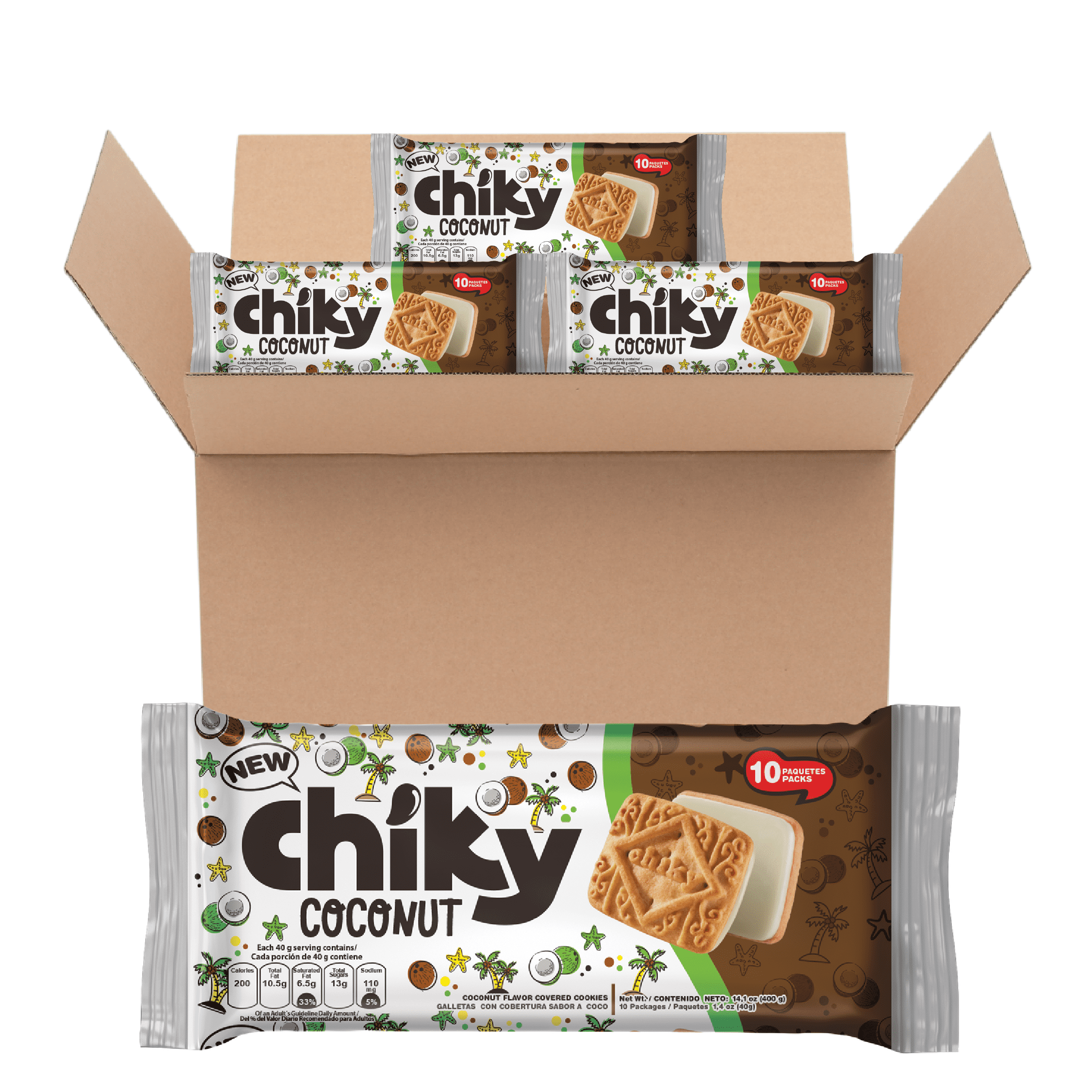 Chiky Crunchy Coconut Fudge Cookies, Vanilla Flavor, Low Sodium, No ...