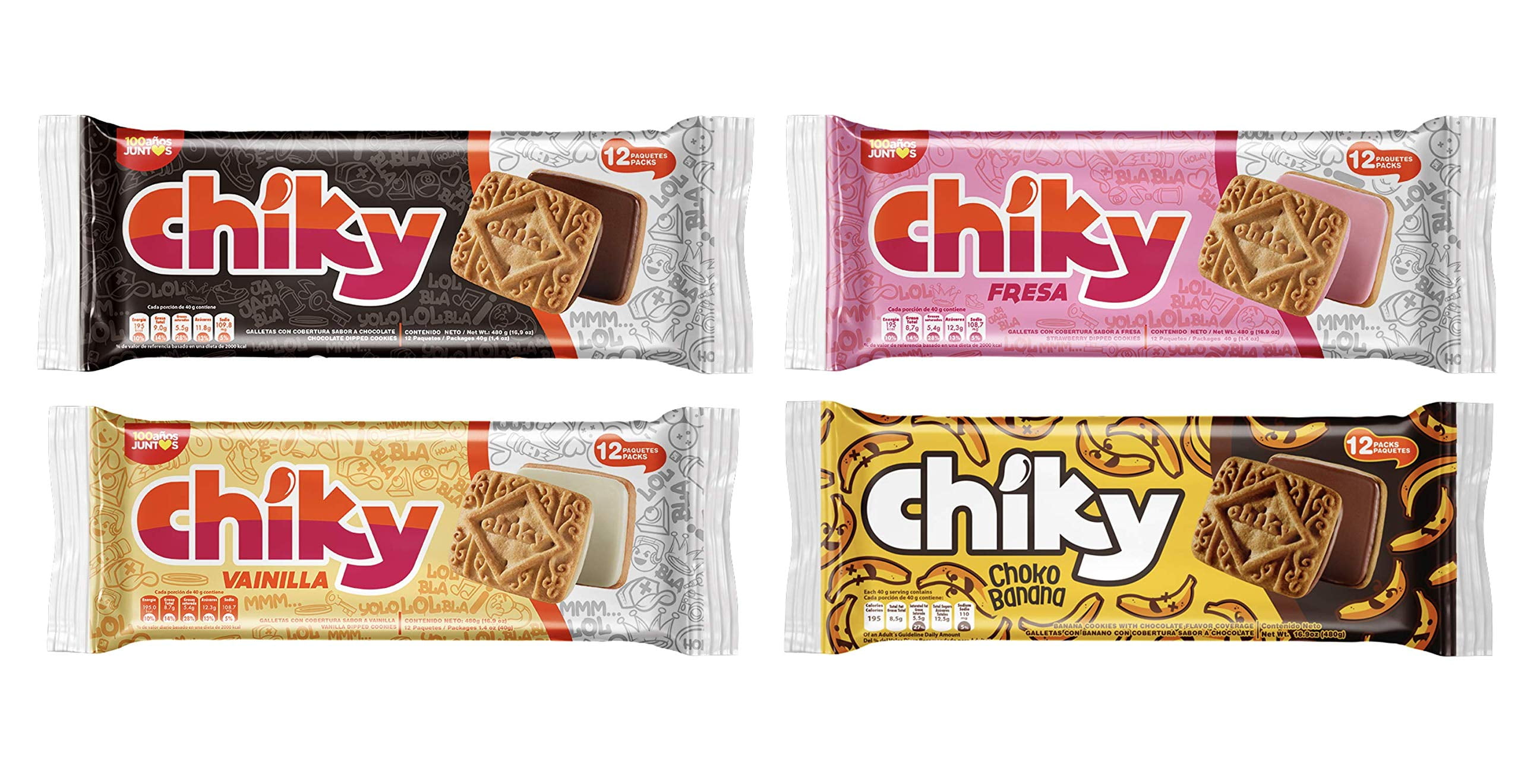 Pozuelo Chiky Cookies Variety RE32Bundle Includes Chocolate Strawberry ...