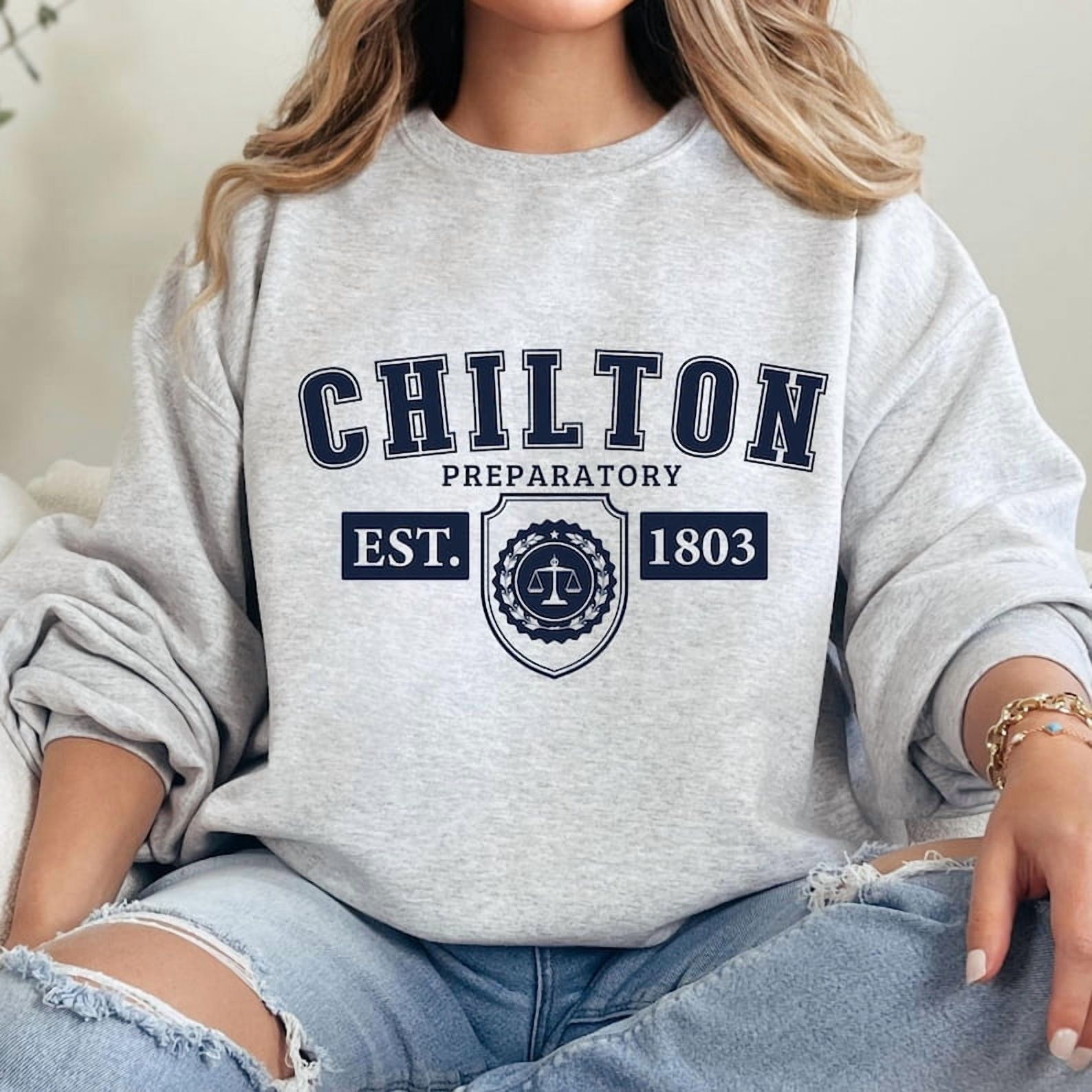 Chil.ton Vintage Preparatory Academy Crest Graphic Classic Collegiate ...
