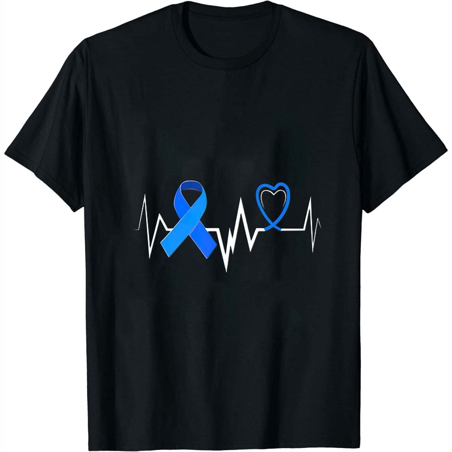 Child Abuse Awareness Shirts Heartbeat Blue Ribbon Shirt - Walmart.com