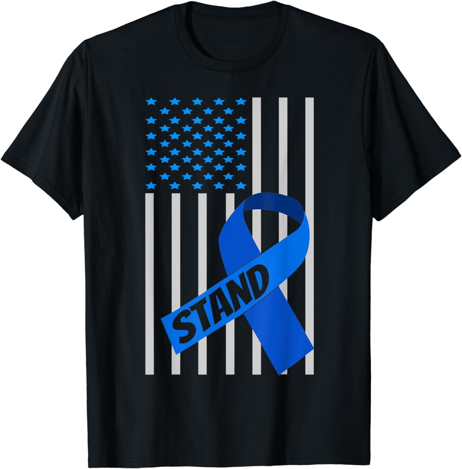 Child Abuse Awareness Shirts USA Flag Blue Ribbon Shirt - Walmart.com