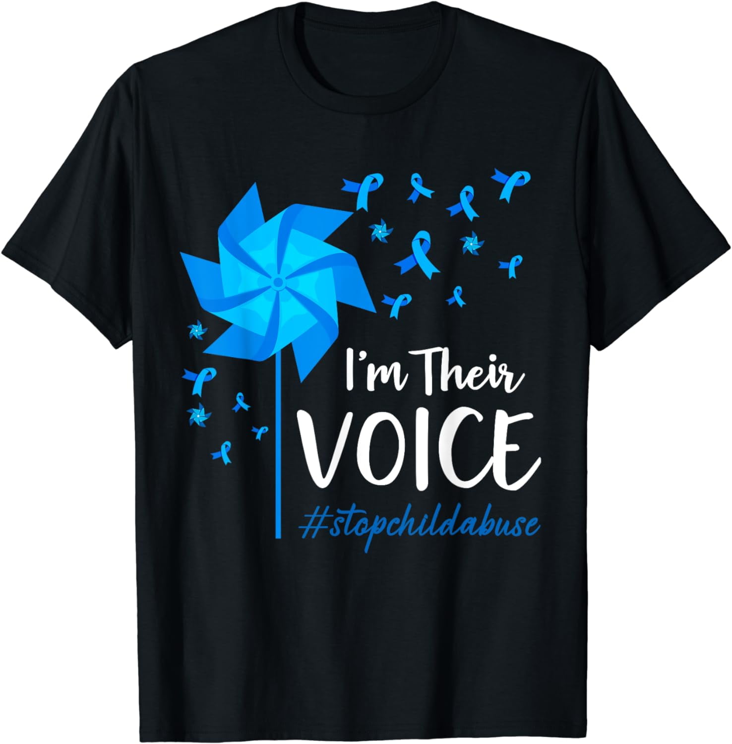 Child Abuse Prevention Awareness I'm Their Voice Pinwheel T-Shirt ...