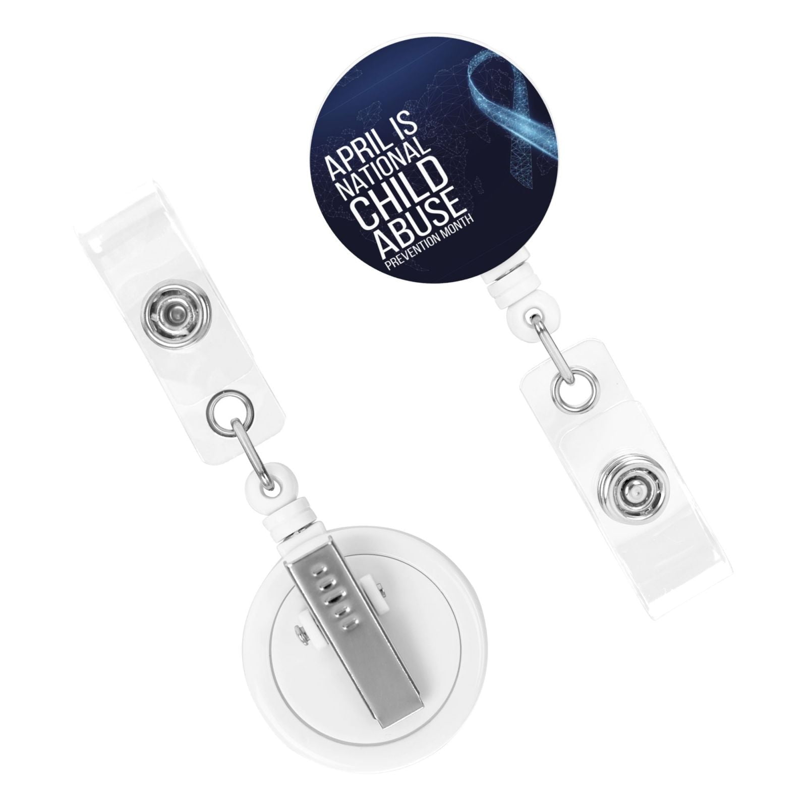 Child Abuse Prevention Awareness Month Blue Ribbon Badge Reel ...