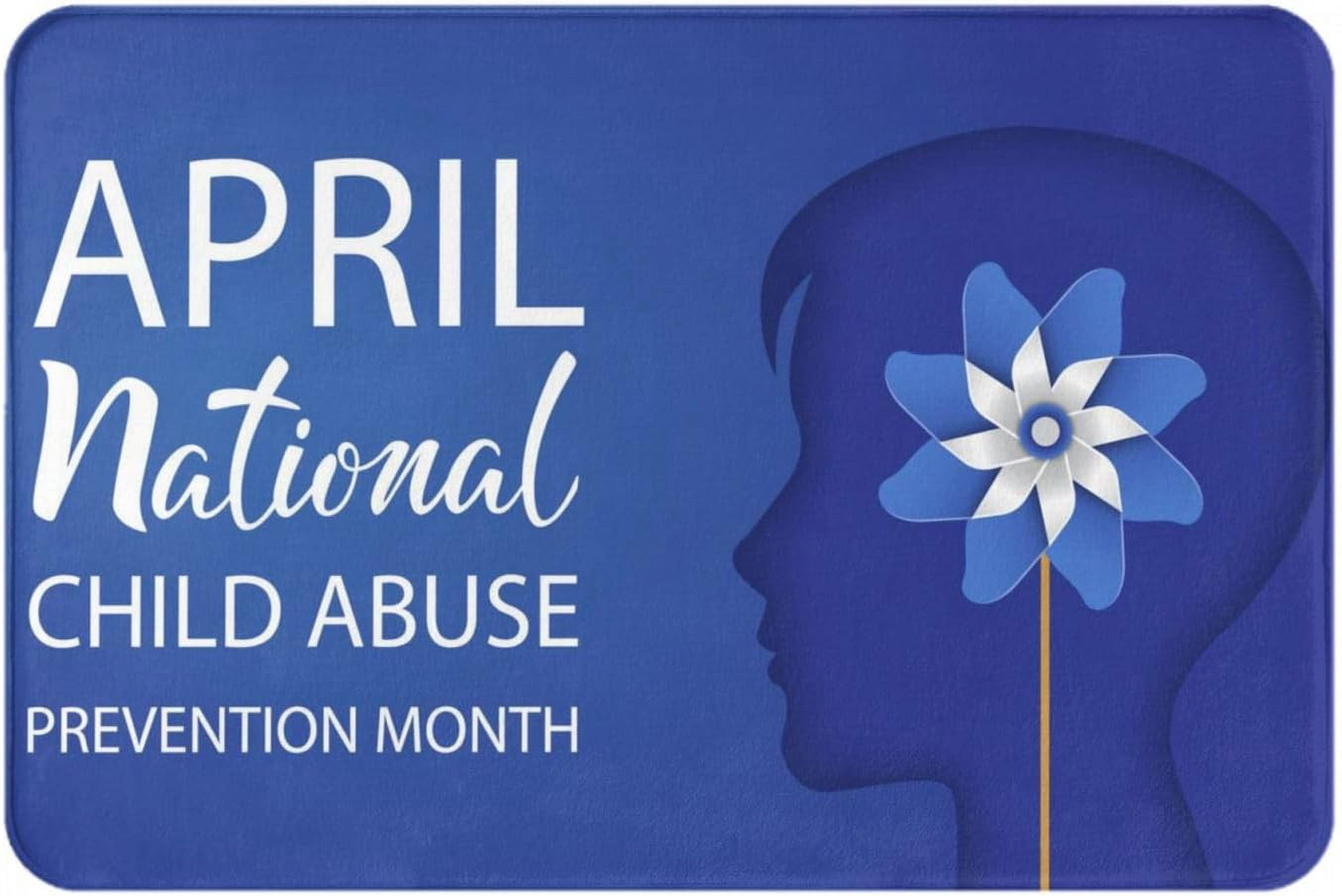 Child Abuse Prevention Awareness Month Blue Ribbon Doormat Indoor Door ...