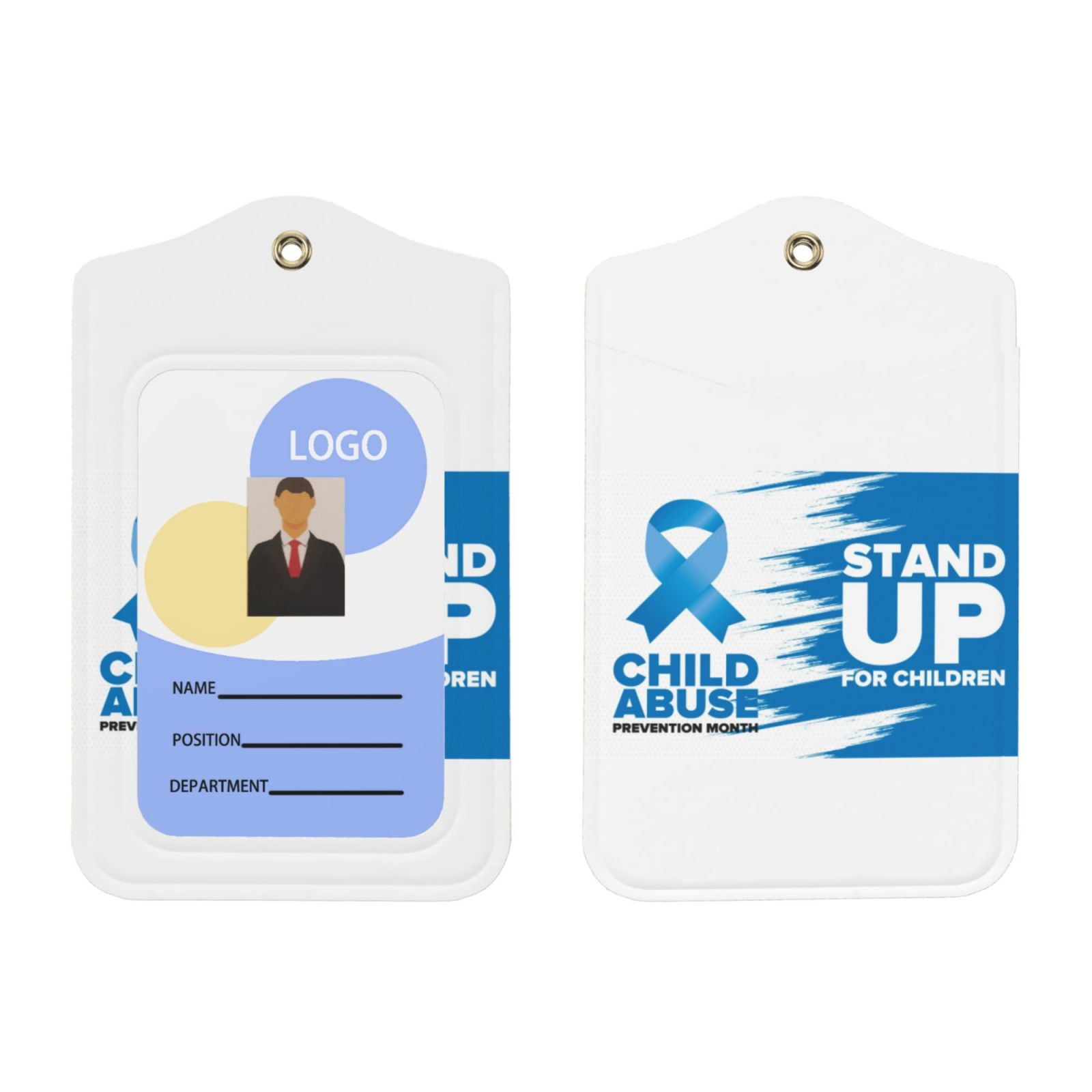 Child Abuse Prevention Awareness Month Id Card Badge Leather Holder ...