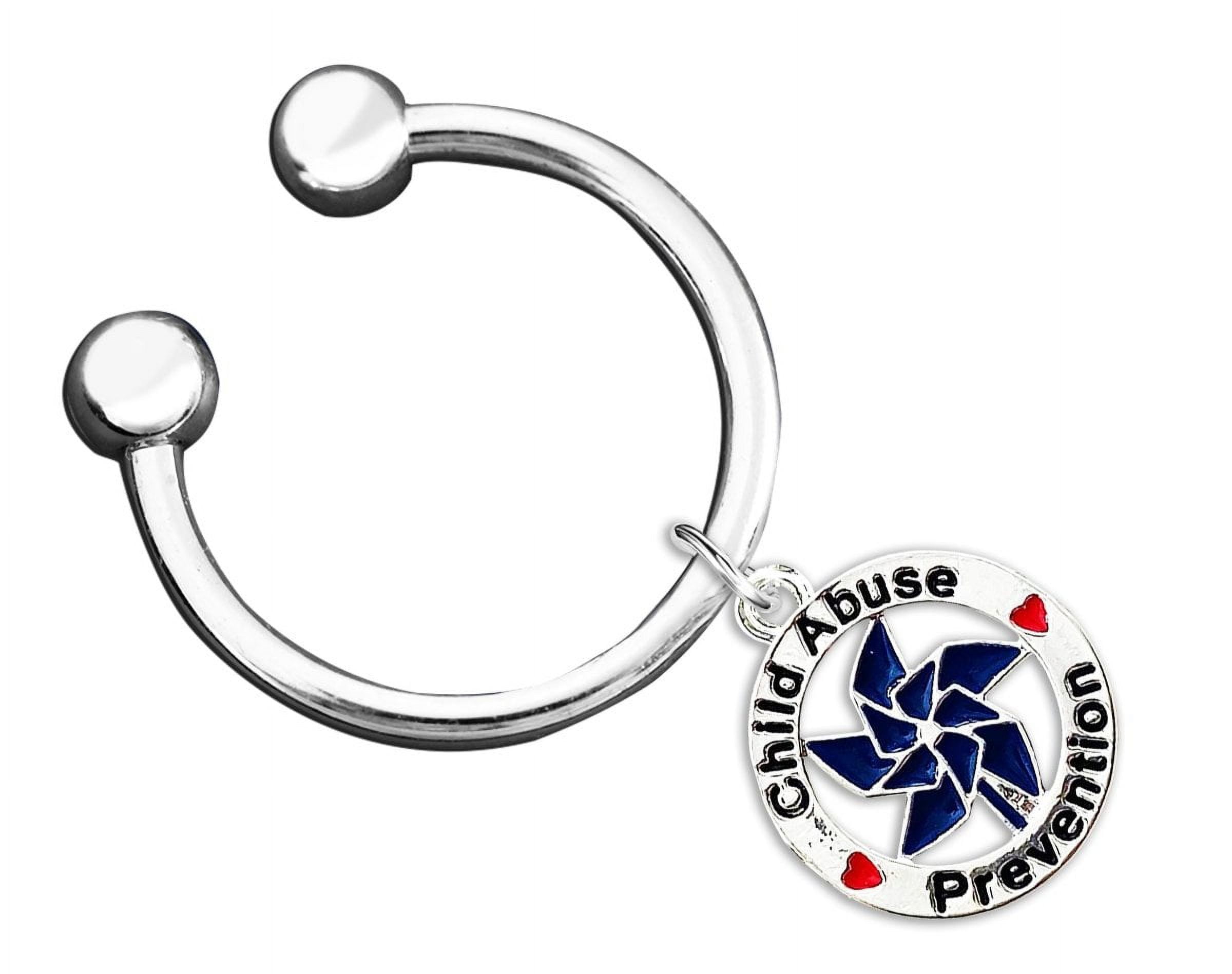 Child Abuse Prevention Blue Pinwheel Charm Key Chains - Walmart.com