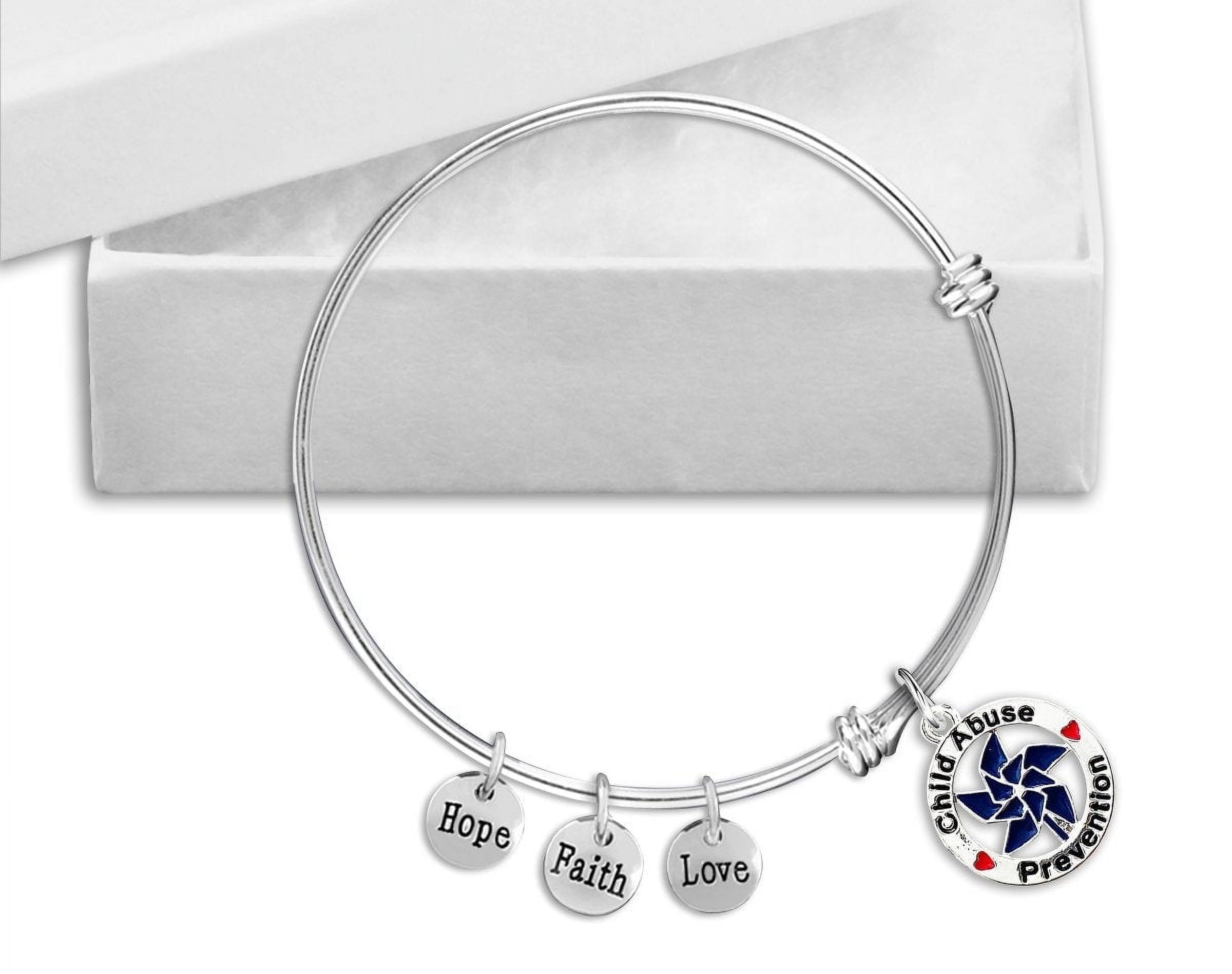 Child Abuse Prevention Pinwheel Charm Retractable Bracelet - Walmart.com
