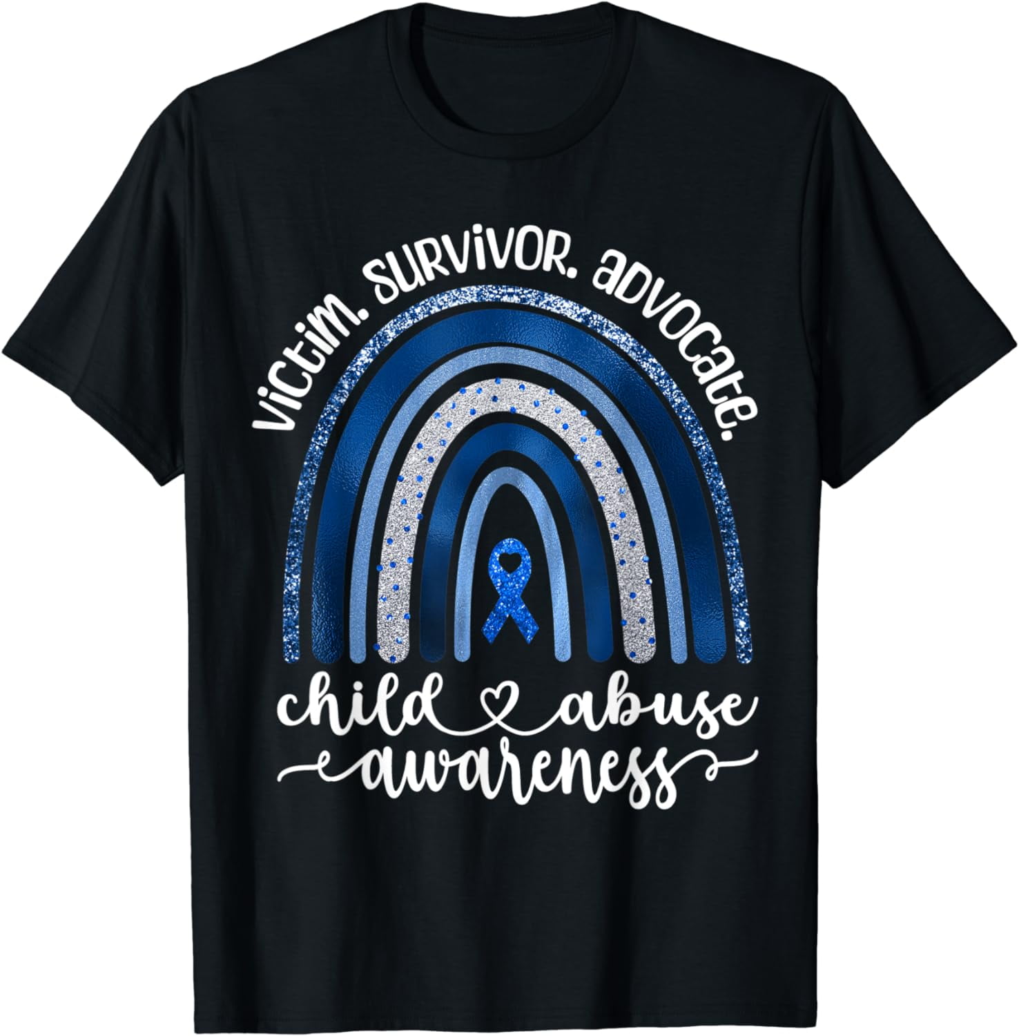 Child Abuse Survivor Child Abuse Prevention Month Rainbow T-Shirt ...