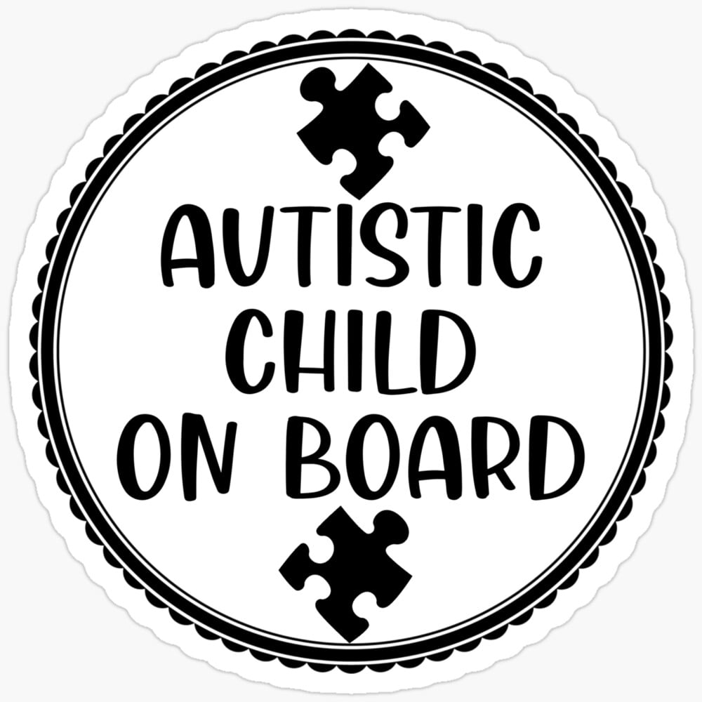 Child With Autism On Board Car Decal Sticker Awareness Disability First ...