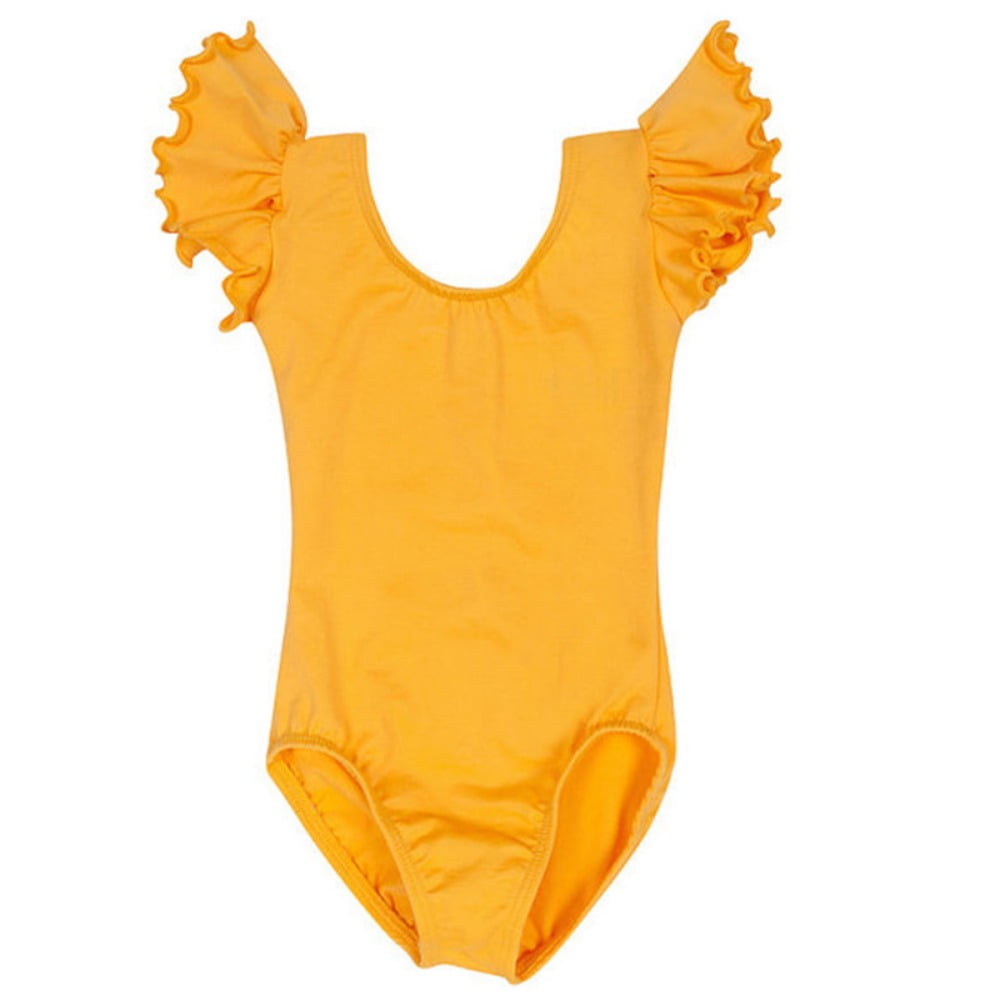 Child Baby Ballet Leotard Short Puff Sleeve Backless Dancewear Girls ...