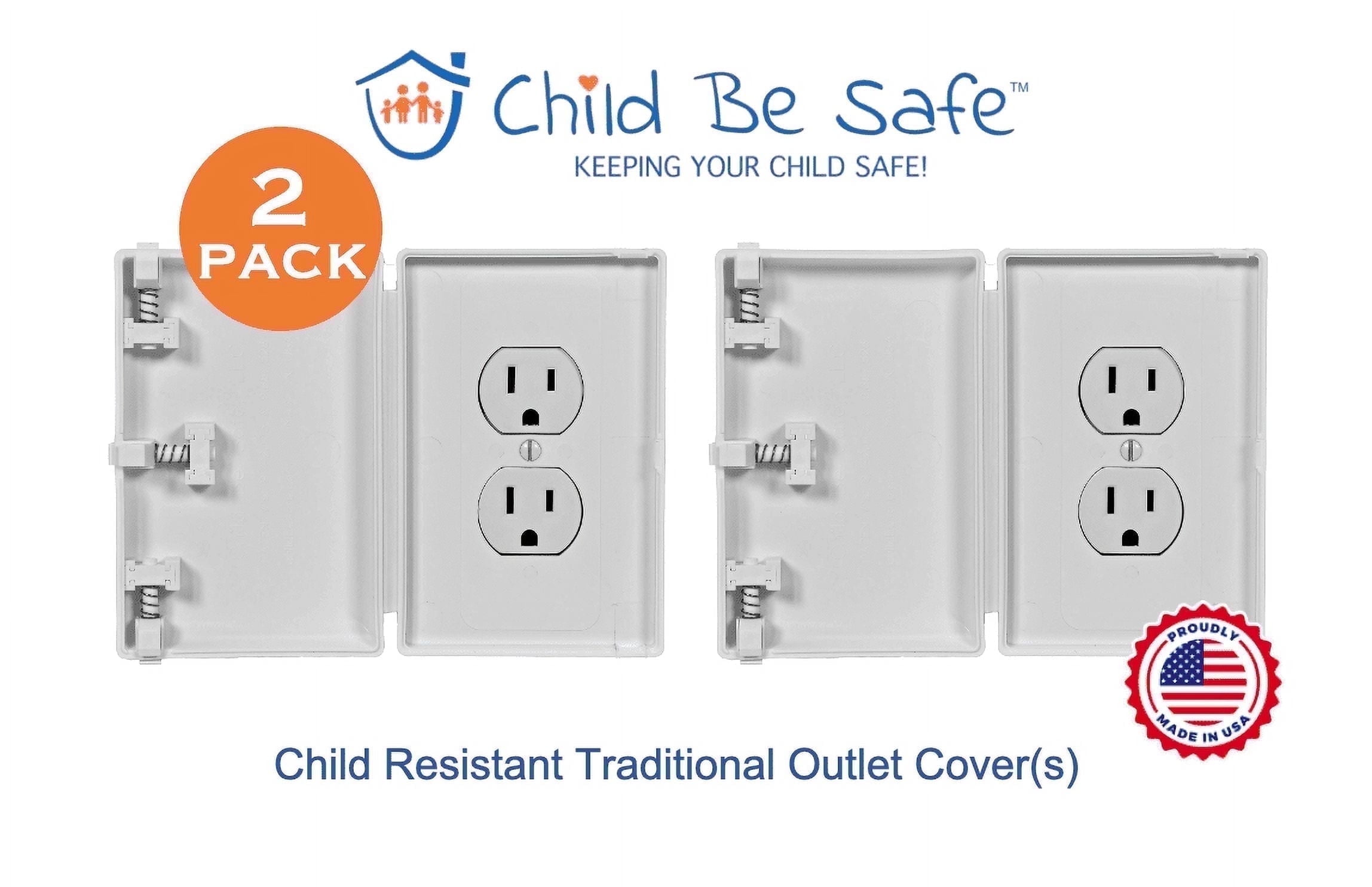 Child Be Safe 2-Pack Baby Electric Plug Childproof Protectors, Wall ...