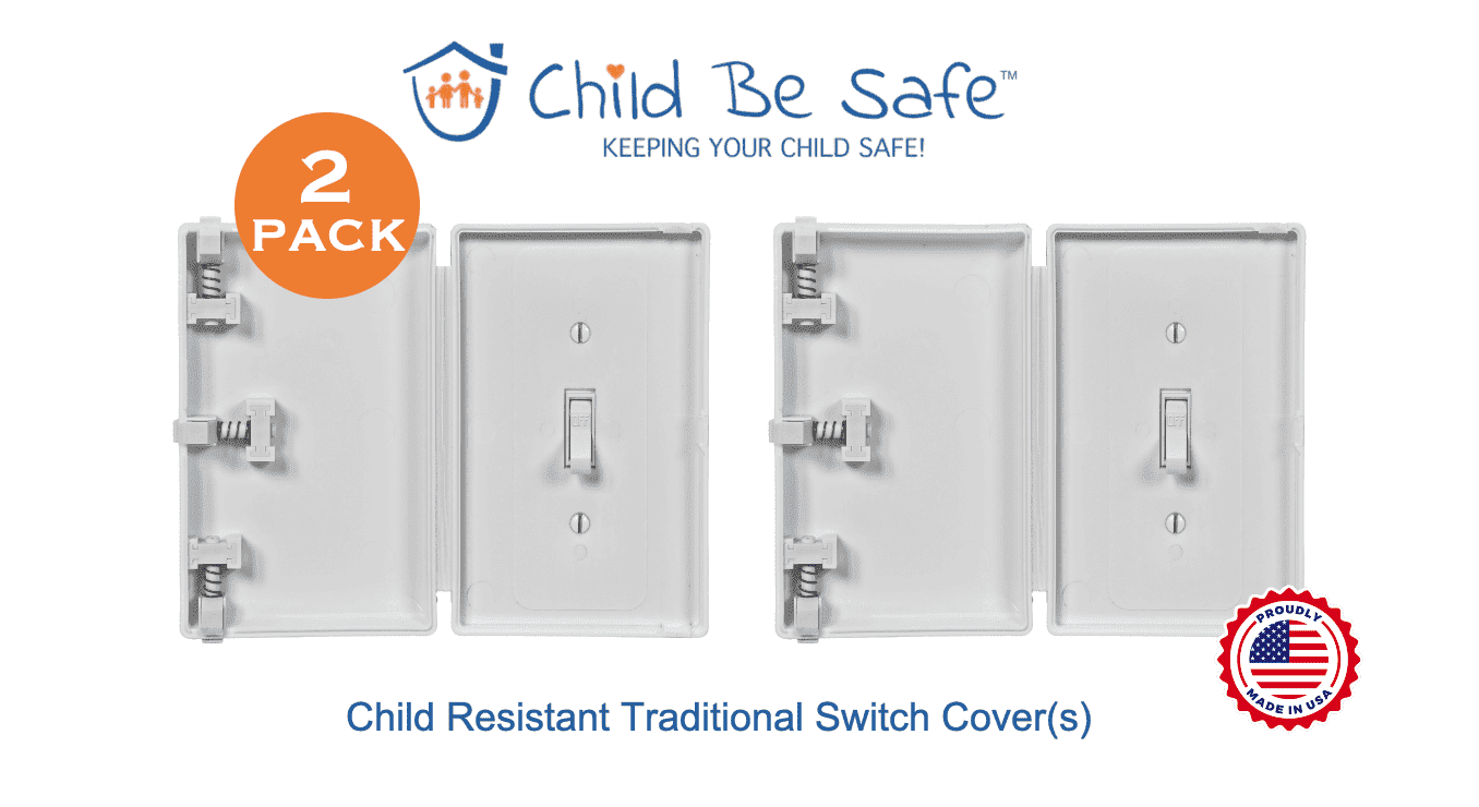 Child Be Safe Infant and Pet Proof Switch Cover Box, White, 2 Piece ...