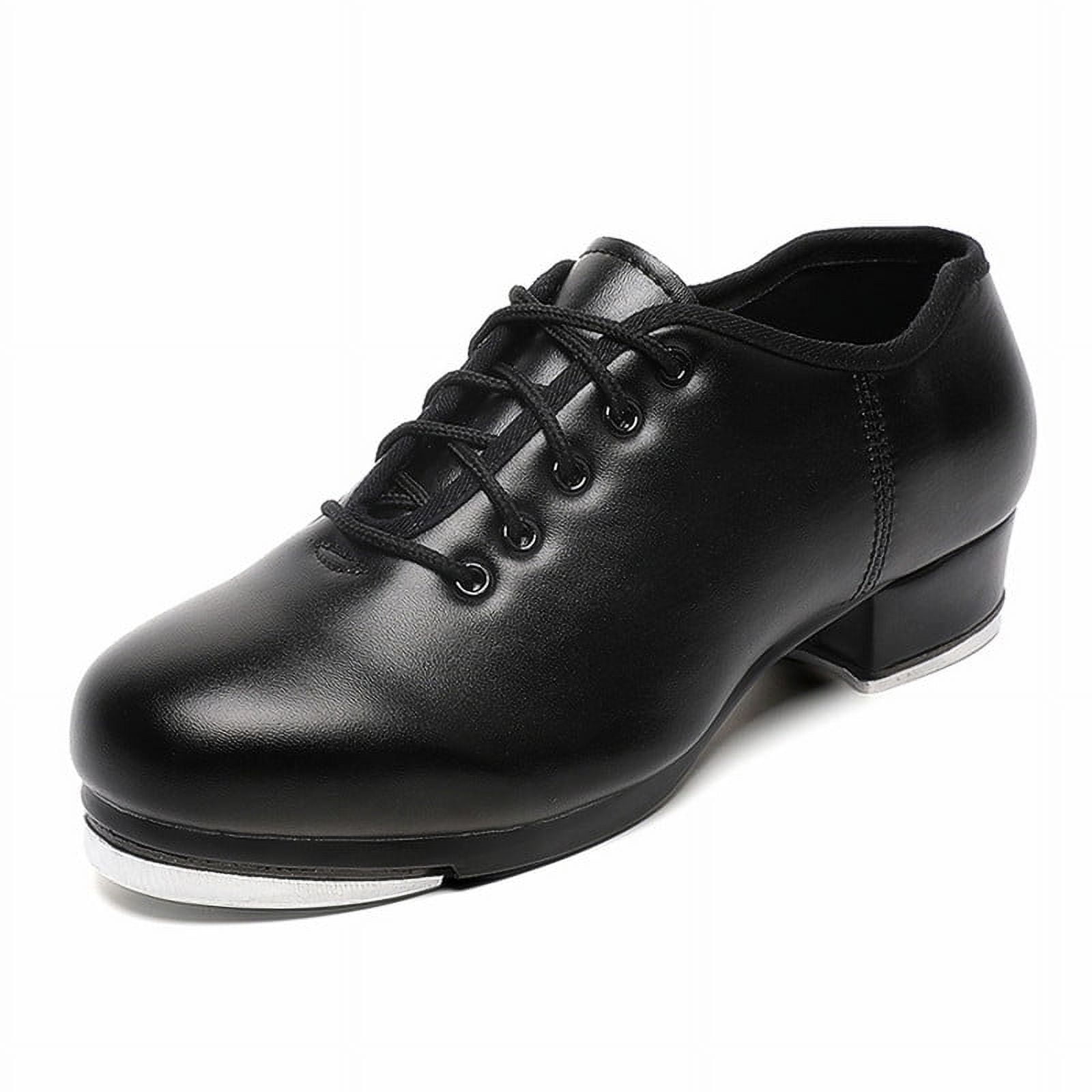 Walmart Child Black Tap Dance Shoes Lace Up for Girls, Boys, Toddlers ...