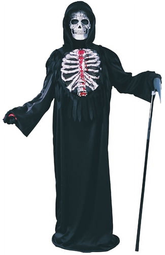 FunWorld Kids Halloween Grim Reaper Bleeding Skeleton Costume with Mask ...