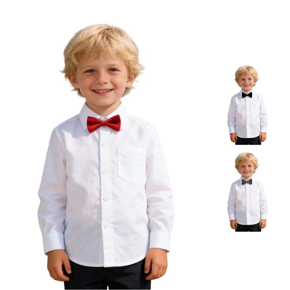 Child Boys Girls Shirt Solid Long Sleeve Toddler Kids Gentleman Lapel ...