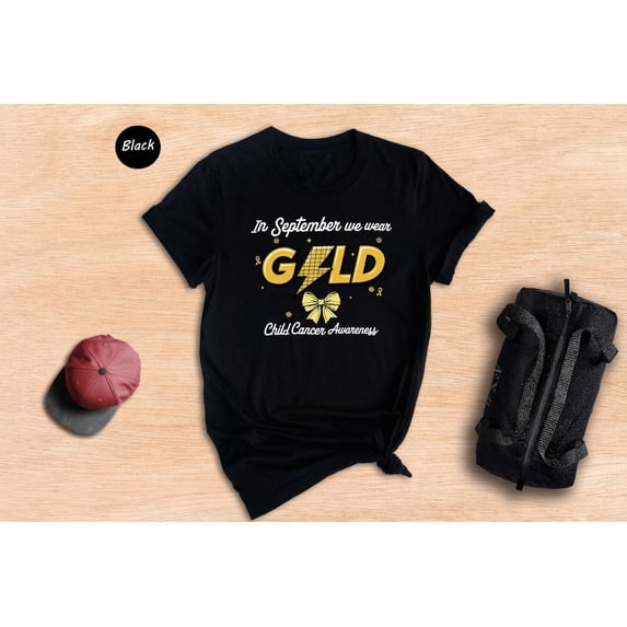Child Cancer Awareness Shirt, Gold Ribbon Support Tee - Walmart.com