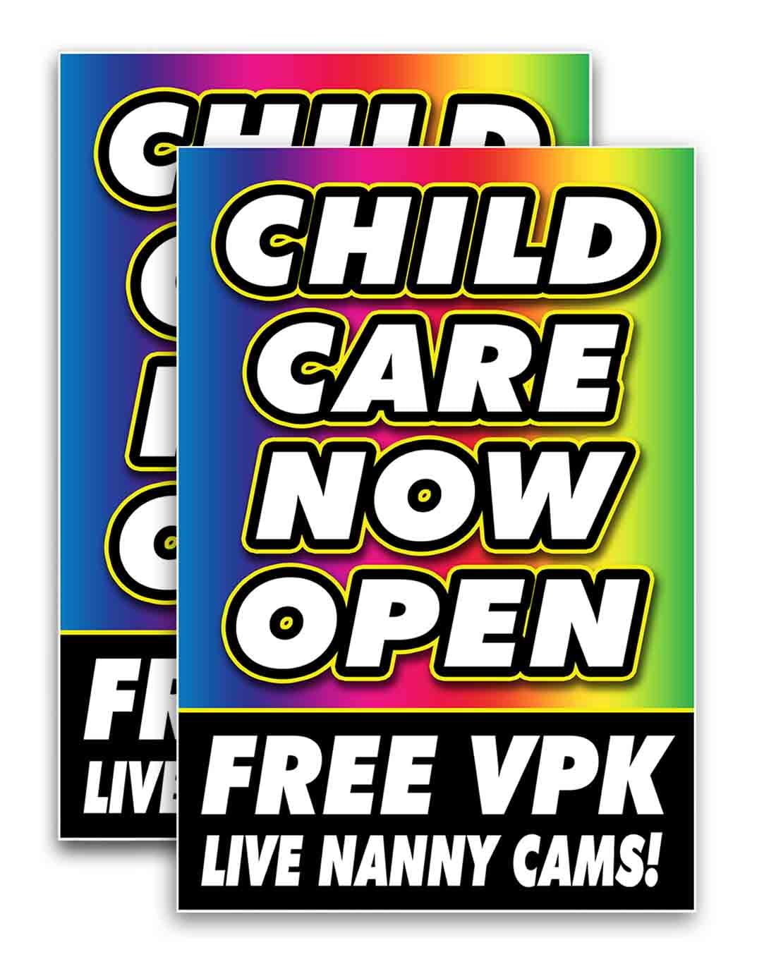 Child Care Now Open (24" X 36") Vinyl Decal Only (Pack of 2) |Sign ...