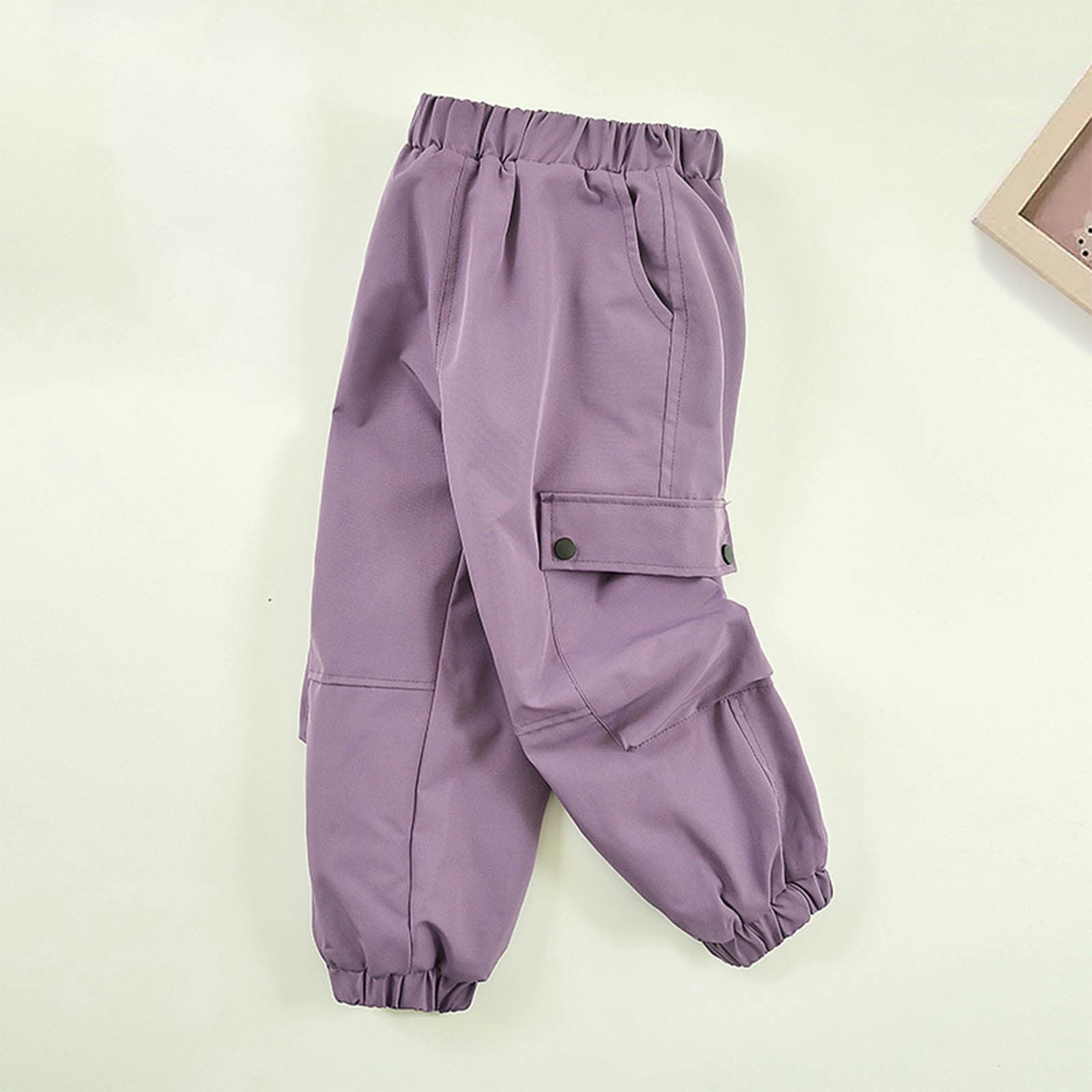 Child Cargo Jogger Pants Elastic Waist Casual Fleece Lined Sweat Pants ...