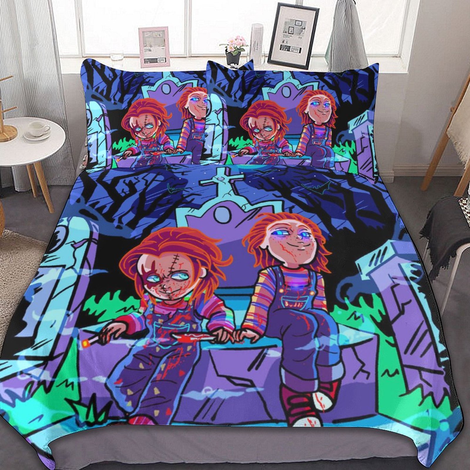 Child Cartoon Play Chucky 3 Piece Bedding Sets Decor Comforter Sets ...