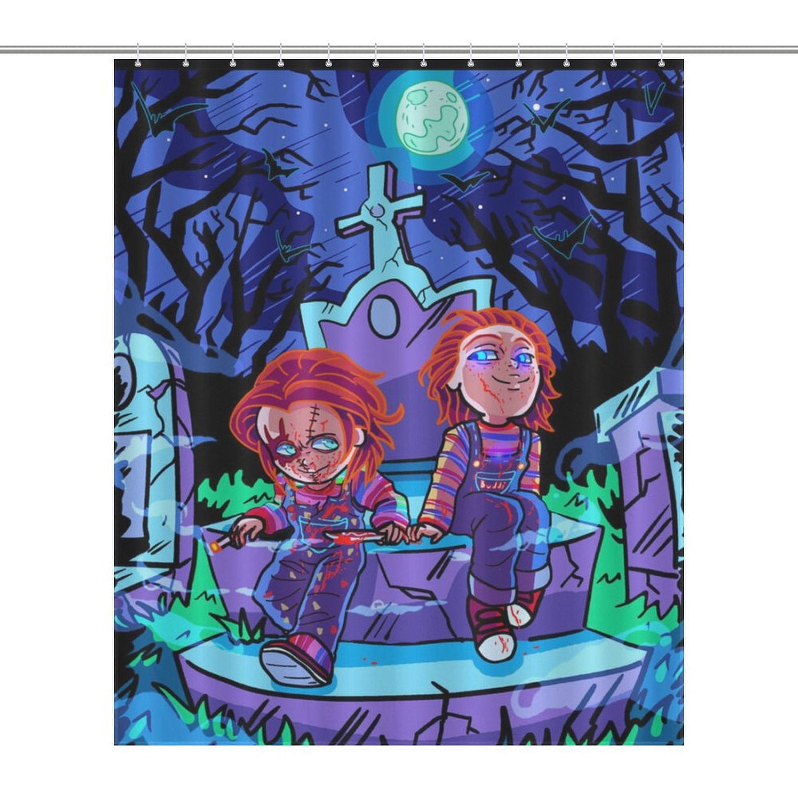 Child Cartoon Play Chucky Shower Curtain Decor Bath Curtain Waterproof ...