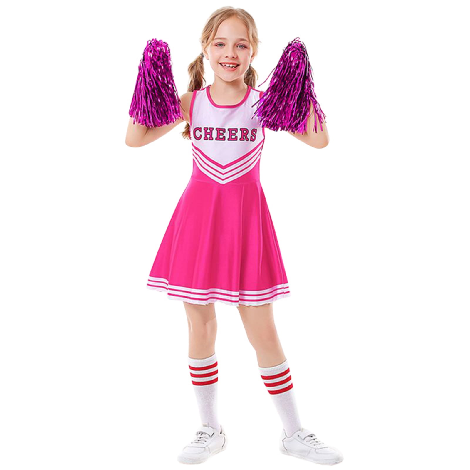 Child Cheerleader Costume School Girl Outfits Fancy Dress Cheer Leader ...