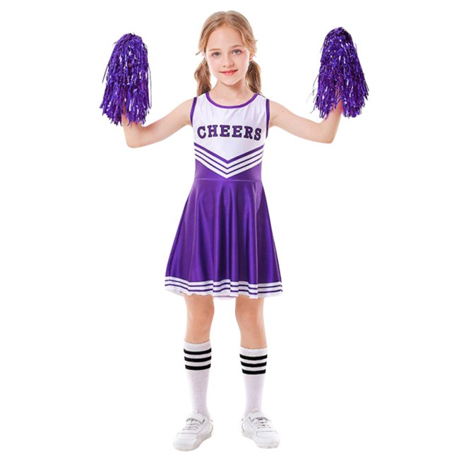 Child Cheerleader Costume School Girl Outfits Fancy Dress Cheer Leader ...