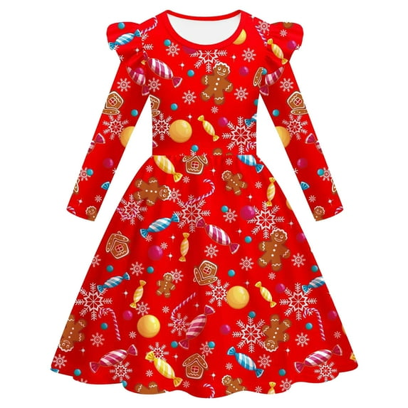 Child Christmas Girls Dresses Party Dance Kids Attire for Holiday ...